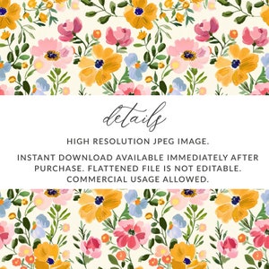 Bloom Seamless Pattern for Commercial Use, Seamless Spring Floral ...