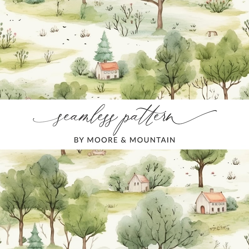 Cottagecore Village Background, Cottagegore Seamless Countryside ...