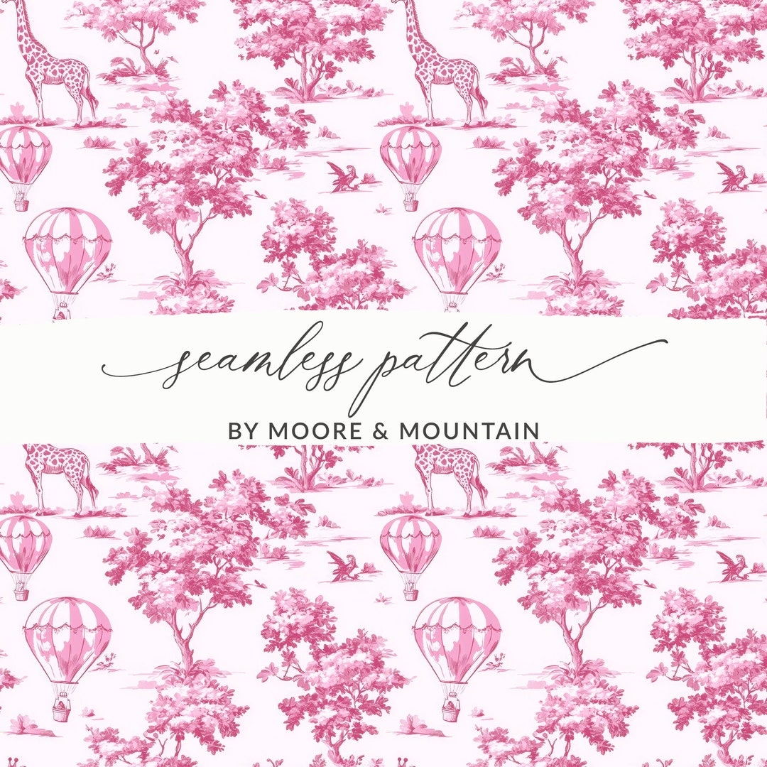 Seamless Pink Toile Pattern for Girls, Seamless Pink Circus Toile ...