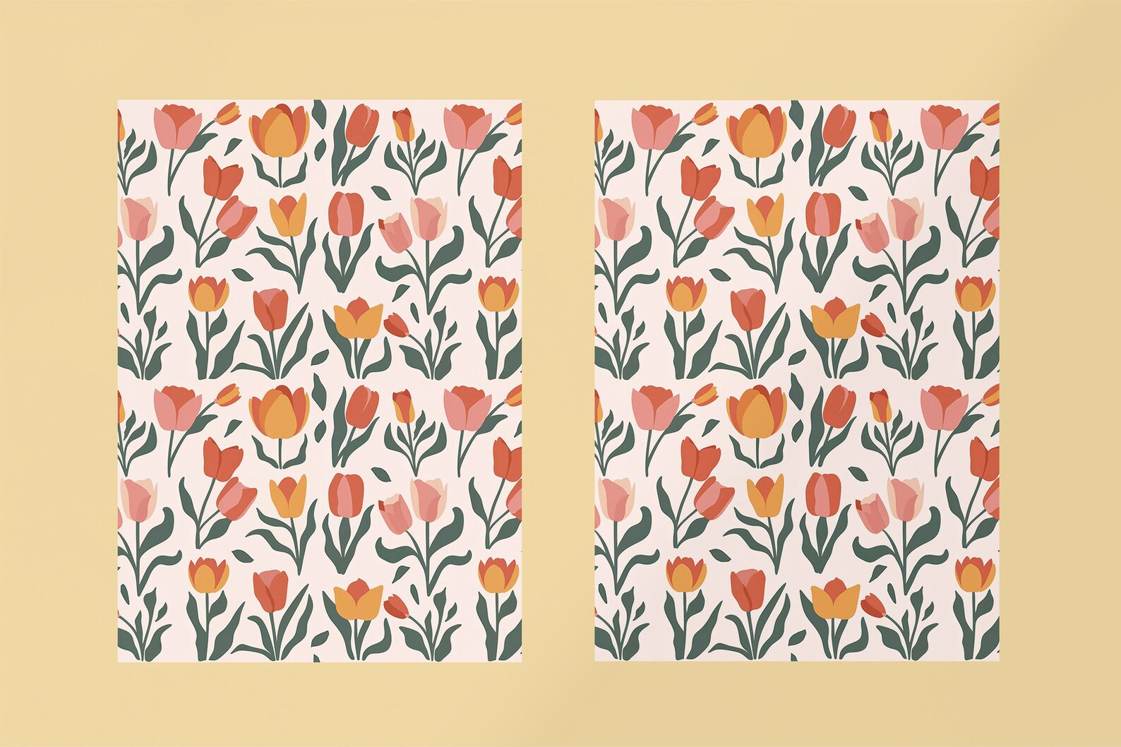 Spring Tulips Pattern, Seamless Tulips Pattern for Commercial Use Tulip ...