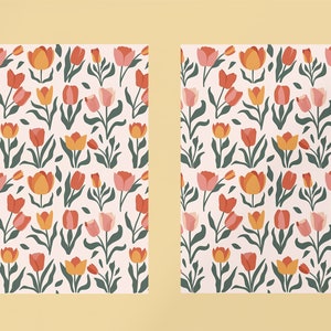 Spring Tulips Pattern, Seamless Tulips Pattern for Commercial Use Tulip ...