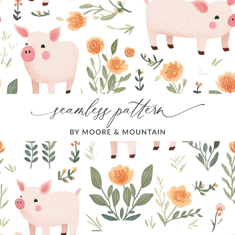 Pig Digital Paper - Etsy