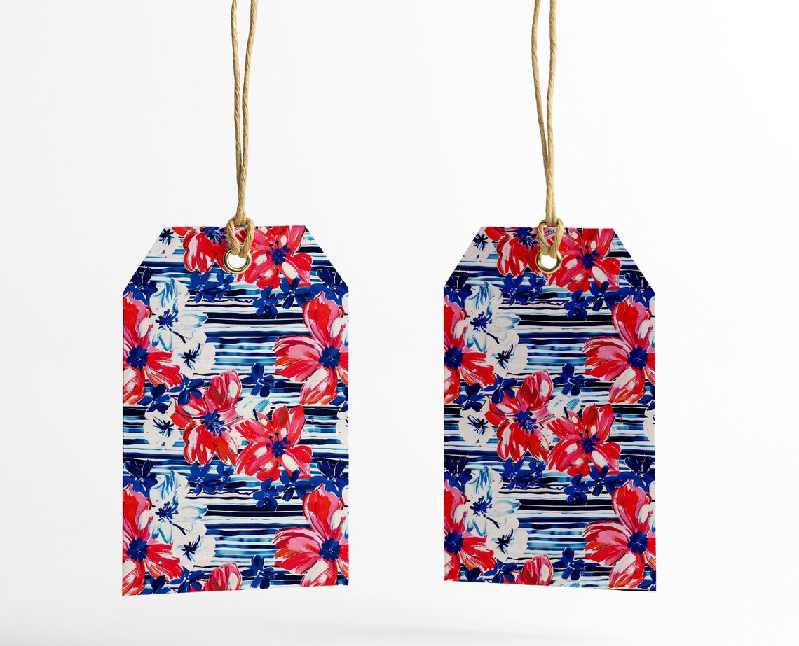Red White and Blue Flowers Seamless Patriotic Pattern, Seamless Red ...