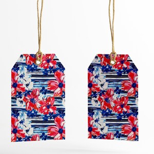 Red White and Blue Flowers Seamless Patriotic Pattern, Seamless Red ...