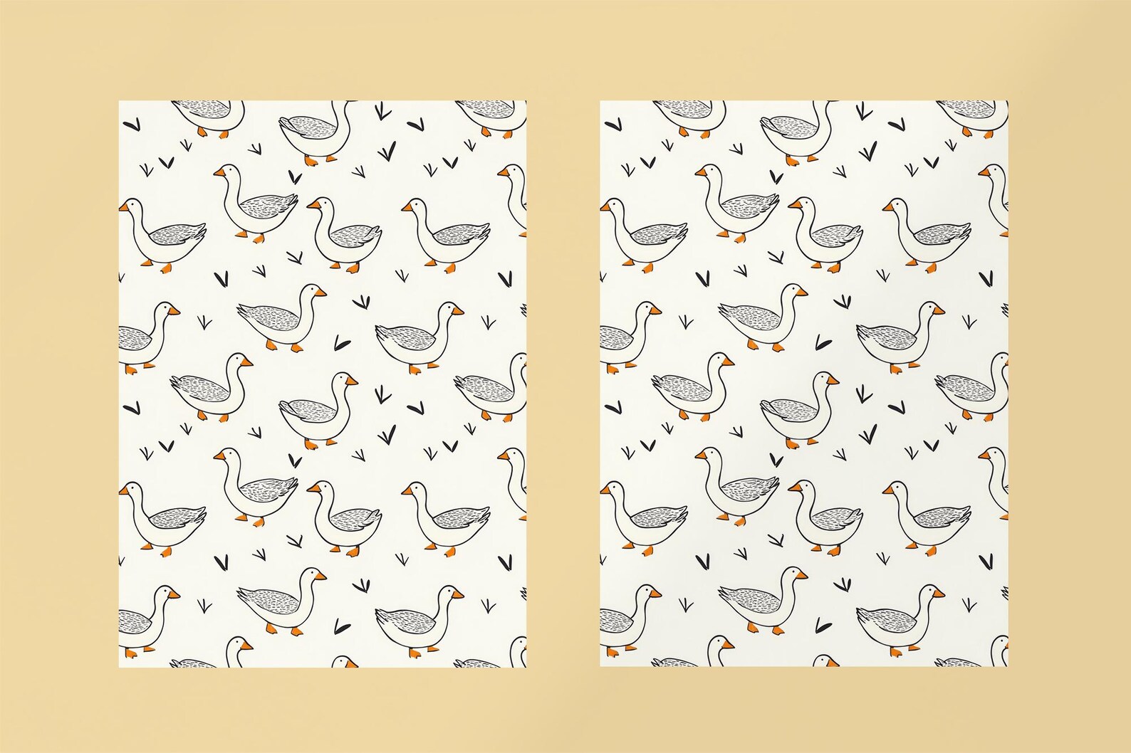 Cute Goose Seamless Pattern Repeating Goose Pattern Background Cute ...