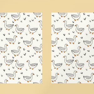 Cute Goose Seamless Pattern Repeating Goose Pattern Background Cute ...