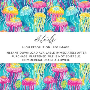 Jellyfish Background, Preppy Jellyfish Seamless Pattern, Sea Creature ...