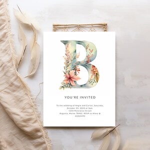 Boho Floral Alphabet, Boho Alphabet PNG Floral Watercolor Alphabet ...