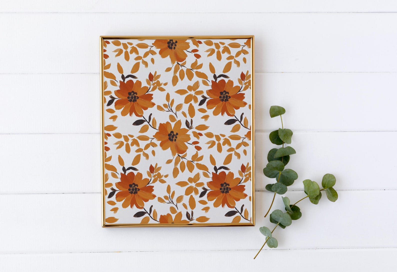 Gold Floral Seamless Pattern Autumn Floral Background PNG, Fall Gold ...
