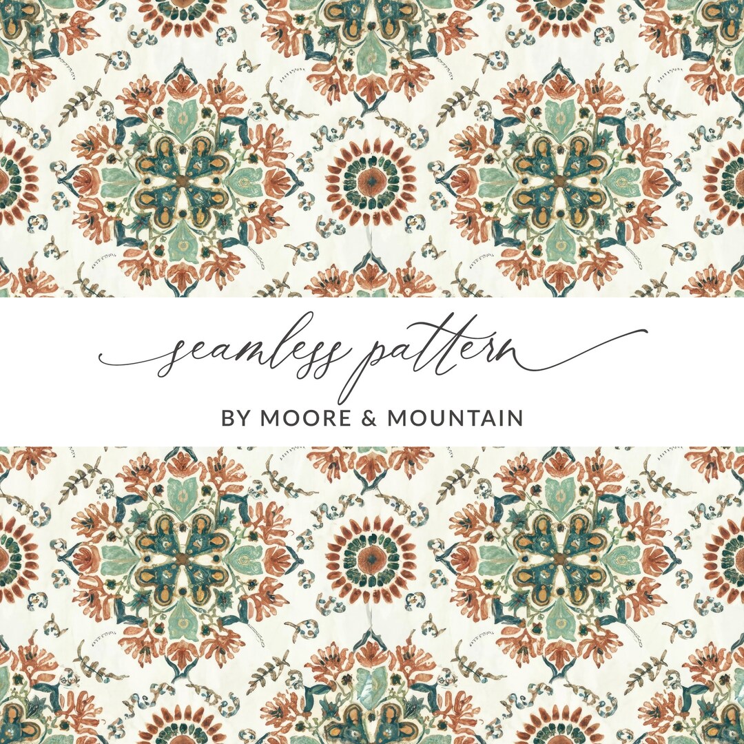 Seamless Mandala Pattern Background, Modern Painted Mandala Pattern ...