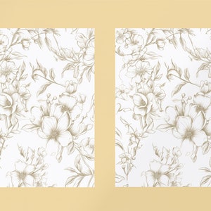 Seamless Toile Pattern, Seamless Floral Toile Pattern, Elegant Floral ...