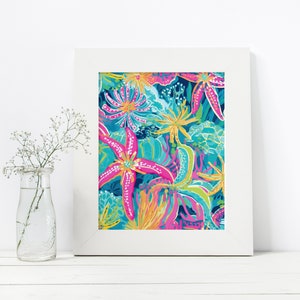 Seamless Starfish Background, Preppy Starfish Seamless Pattern, Ocean ...