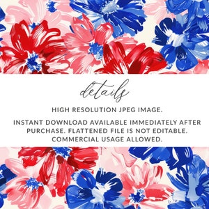 Seamless July 4th Pattern, Cute Seamless USA Floral Pattern, Seamless ...