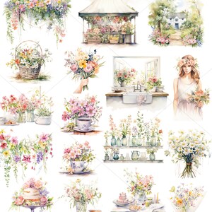 Watercolor Spring Clipart Collection, Spring Clipart Set, Whimsical ...