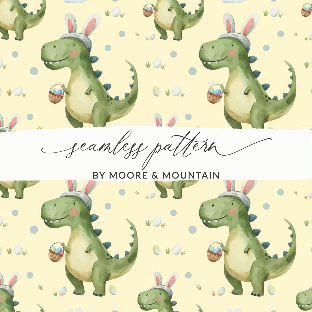 Dinosaur Easter Pattern, T Rex Easter Bunny Pattern Background ...