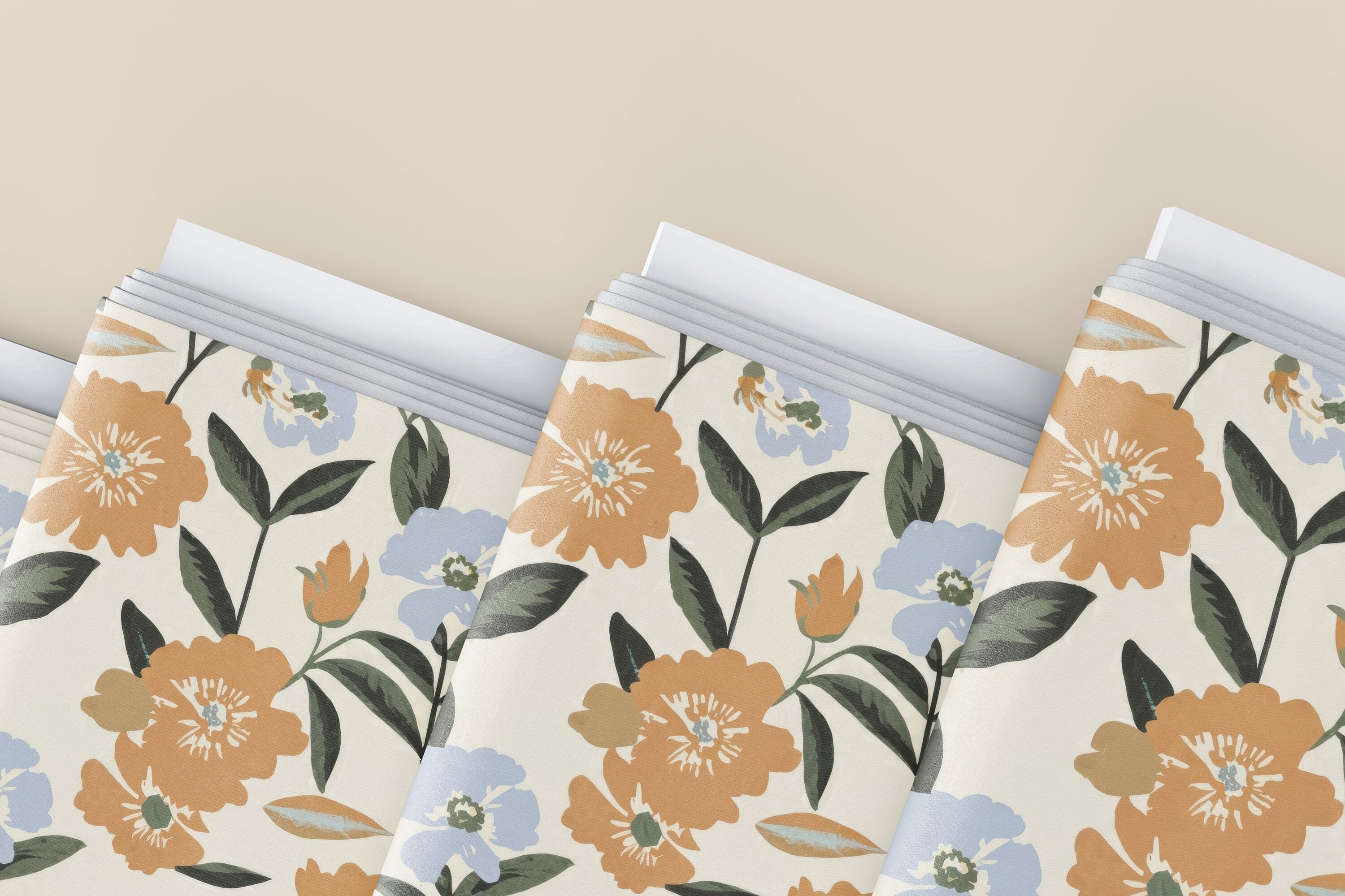 Modern Vintage Flora Pattern Seamless Neutral Modern Flowers Background ...
