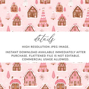 Pink Gingerbread House Seamless Pattern Pink Christmas Background ...