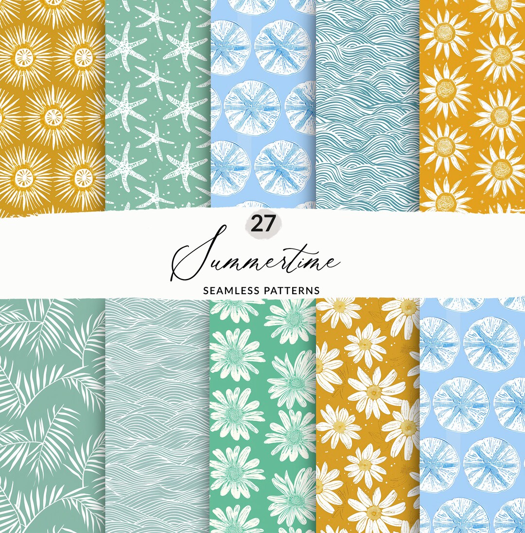 Summer Seamless Patterns, Seamless Designs Summer Patterns, Summer ...