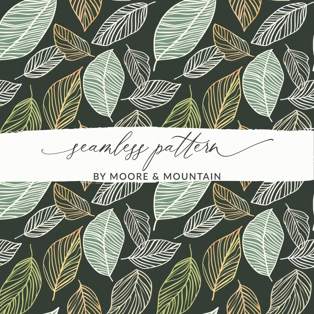 Minimalist Leaves Pattern, Gentle Leaves Background Pattern Seamless ...