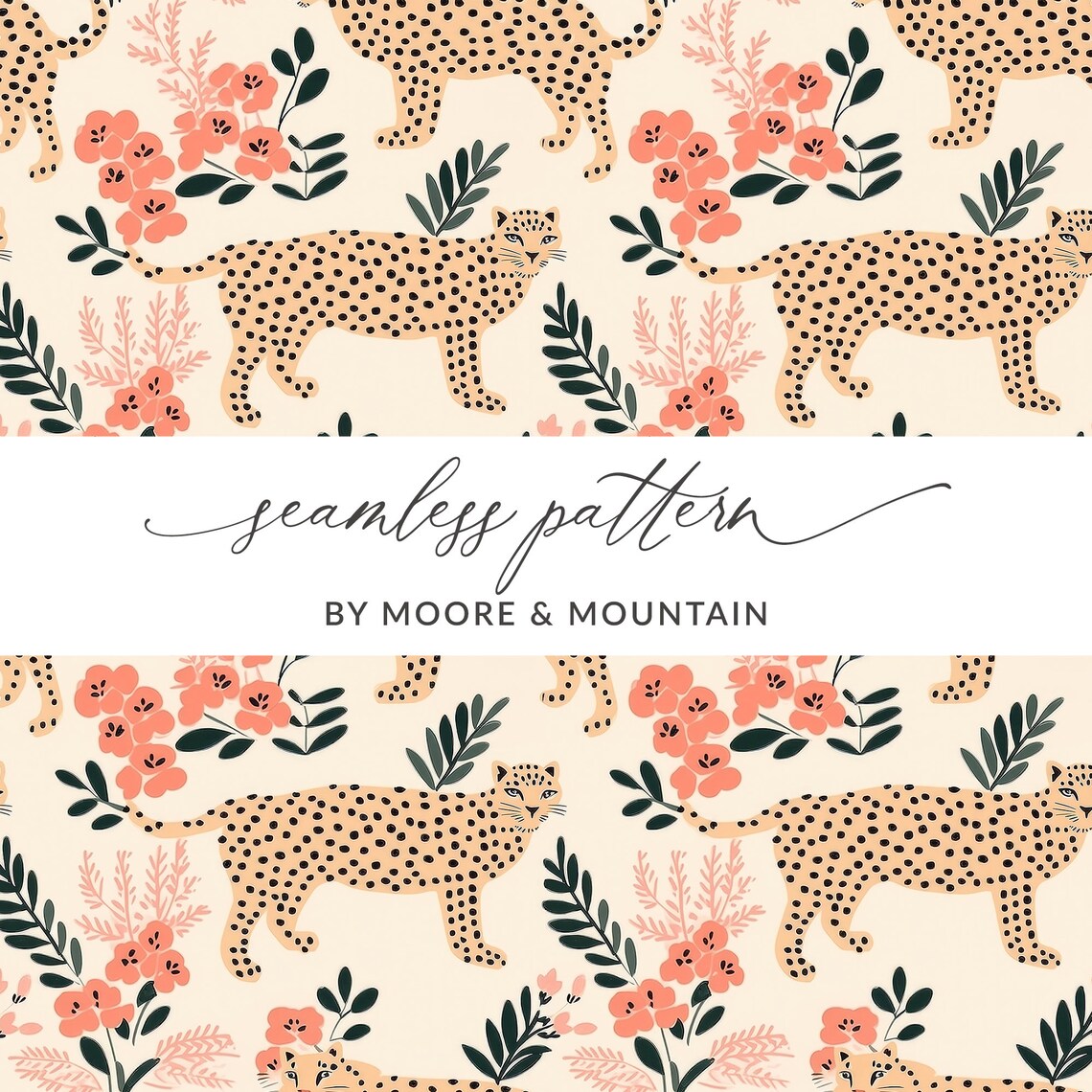 Seamless Leopard Pattern, Cute Leopard Animal Pattern, Seamless Jungle ...