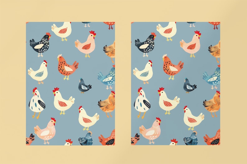 Cute Chickens Seamless Background Farmhouse Chicken Repeating Pattern ...