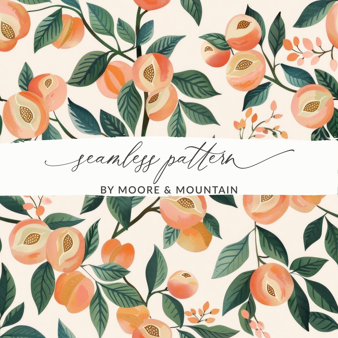 Seamless Peaches Pattern Repeating Summer Pattern, Summer Peaches ...