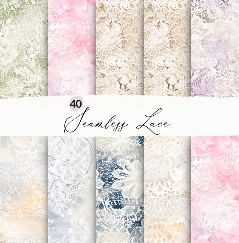 Seamless Lace PNG Background, Watercolor Lace Pattern, White Lace ...