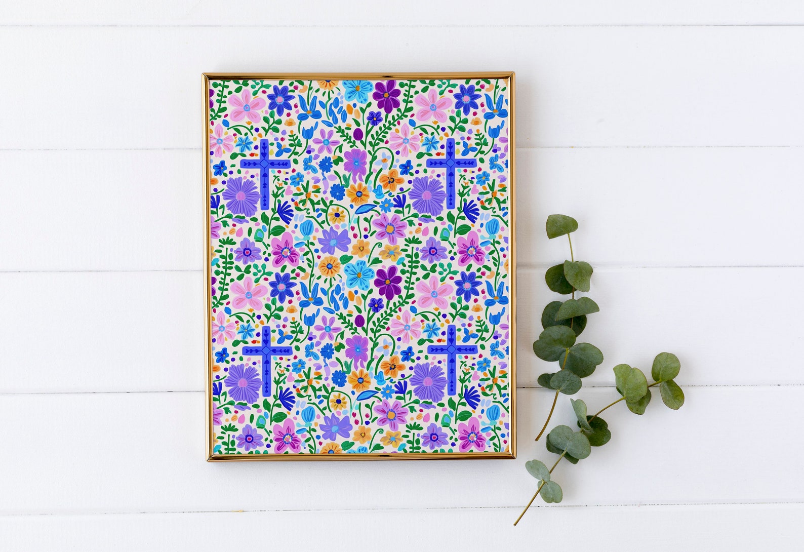 Blue Christian Cross Background Pattern, Spring Easter Cross Pattern ...