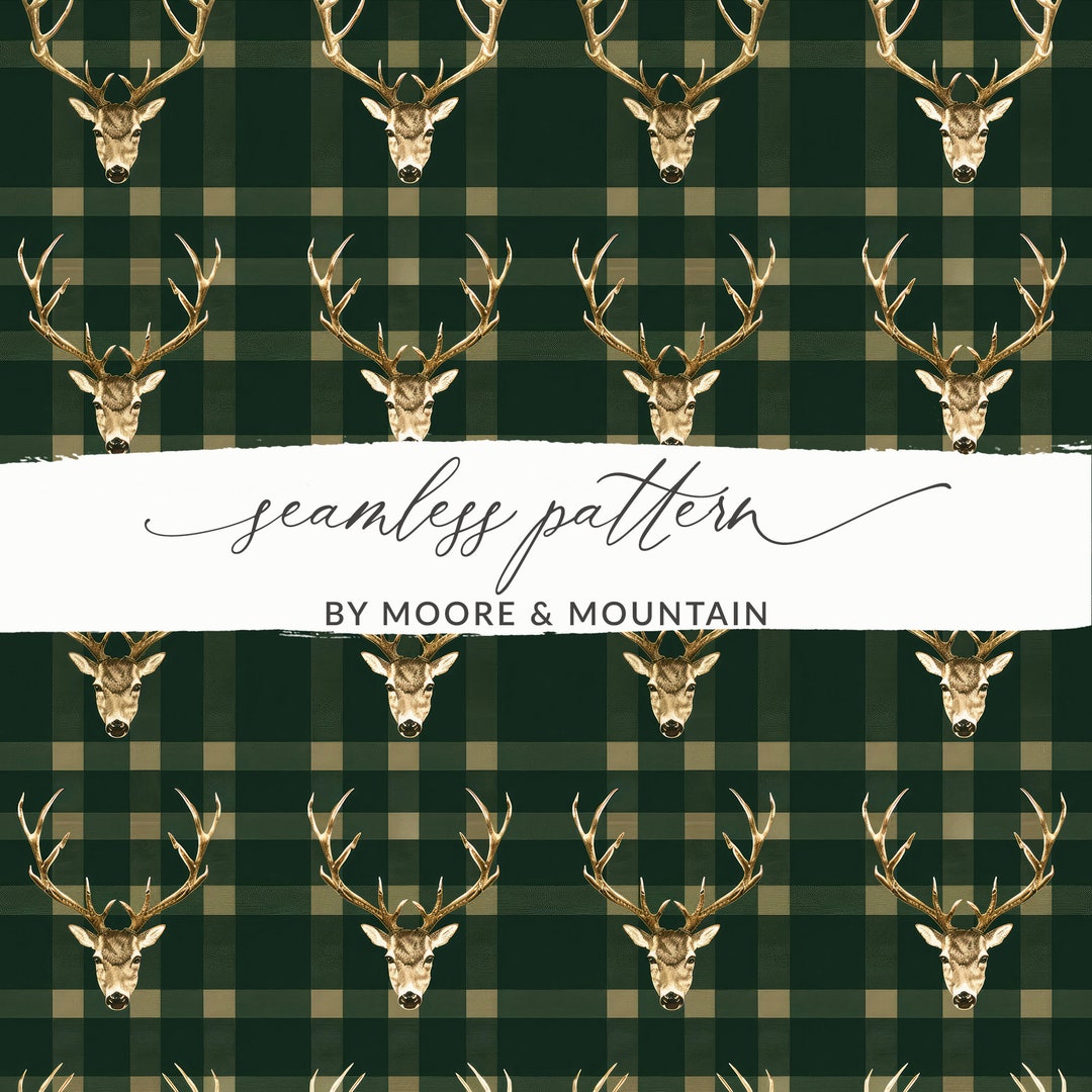 Deer Antlers Background Pattern, Seamless Deer Hunting Pattern for ...