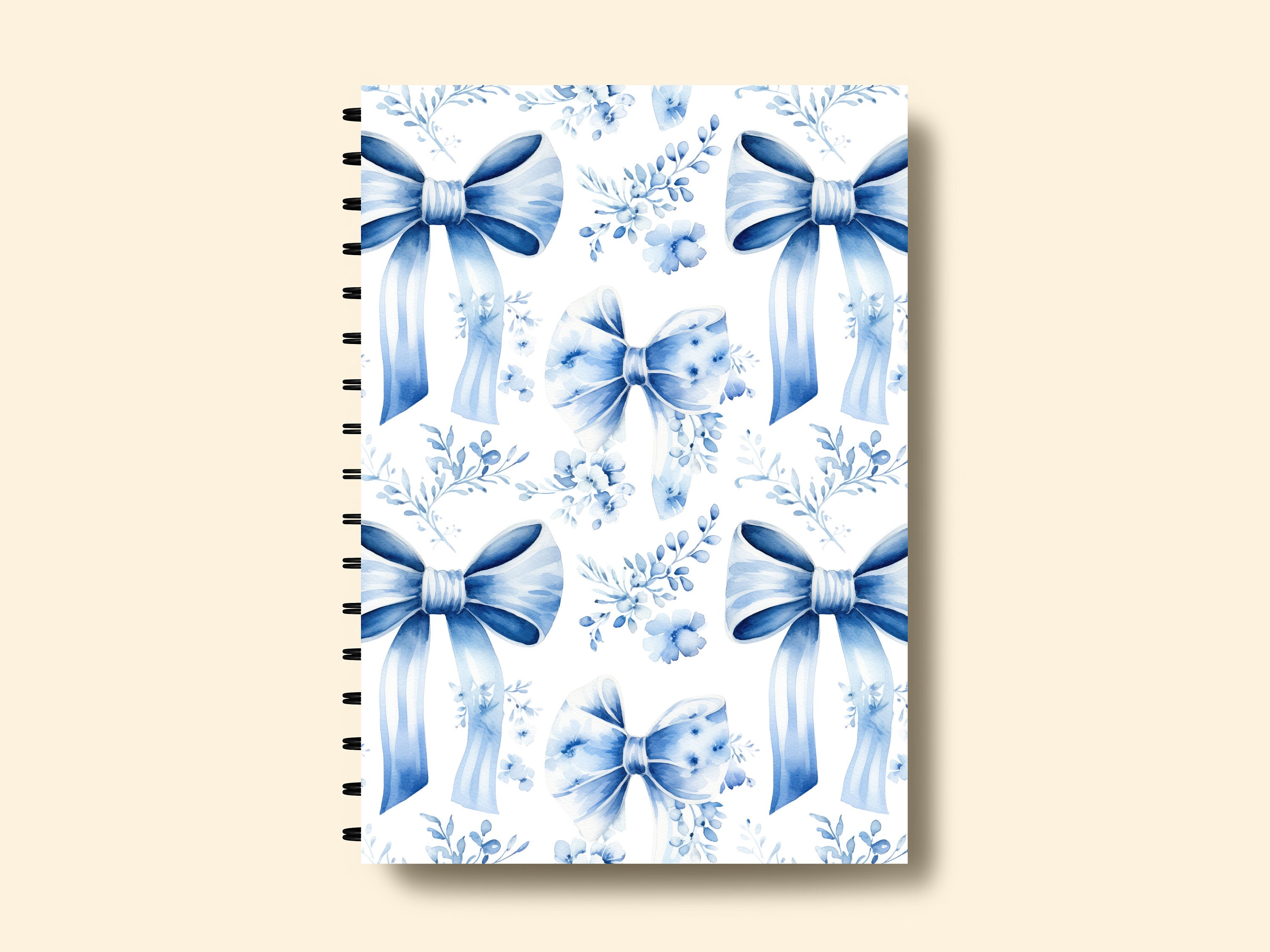 Blue Bow Seamless Pattern, Blue Bow Background, Watercolor Bow ...