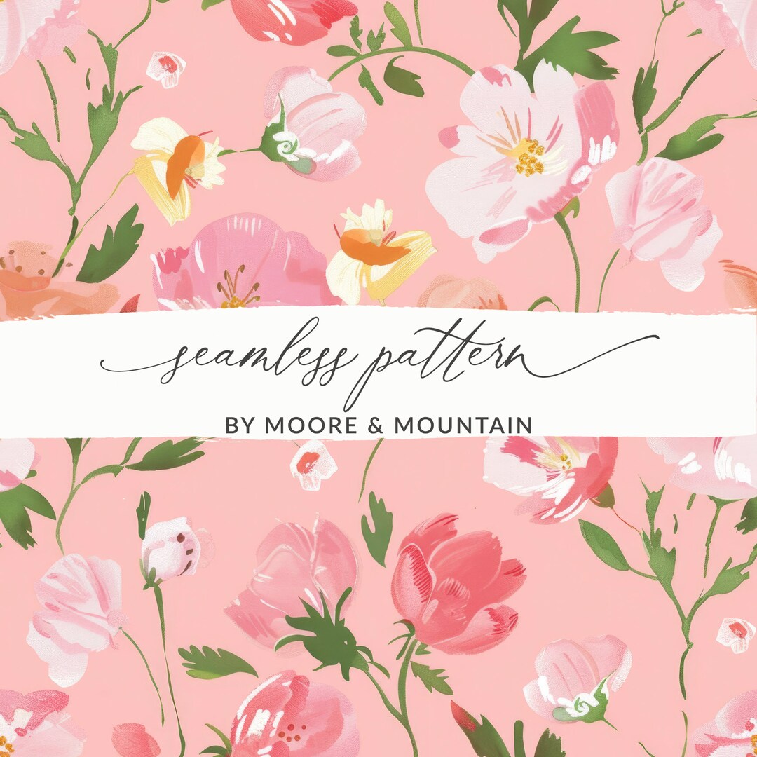 Seamless Light Pink Flower Background, Pink Dainty Flowers Background ...