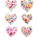 Watercolor Floral Hearts Clipart Flower Hearts, Watercolor Hearts Clip ...