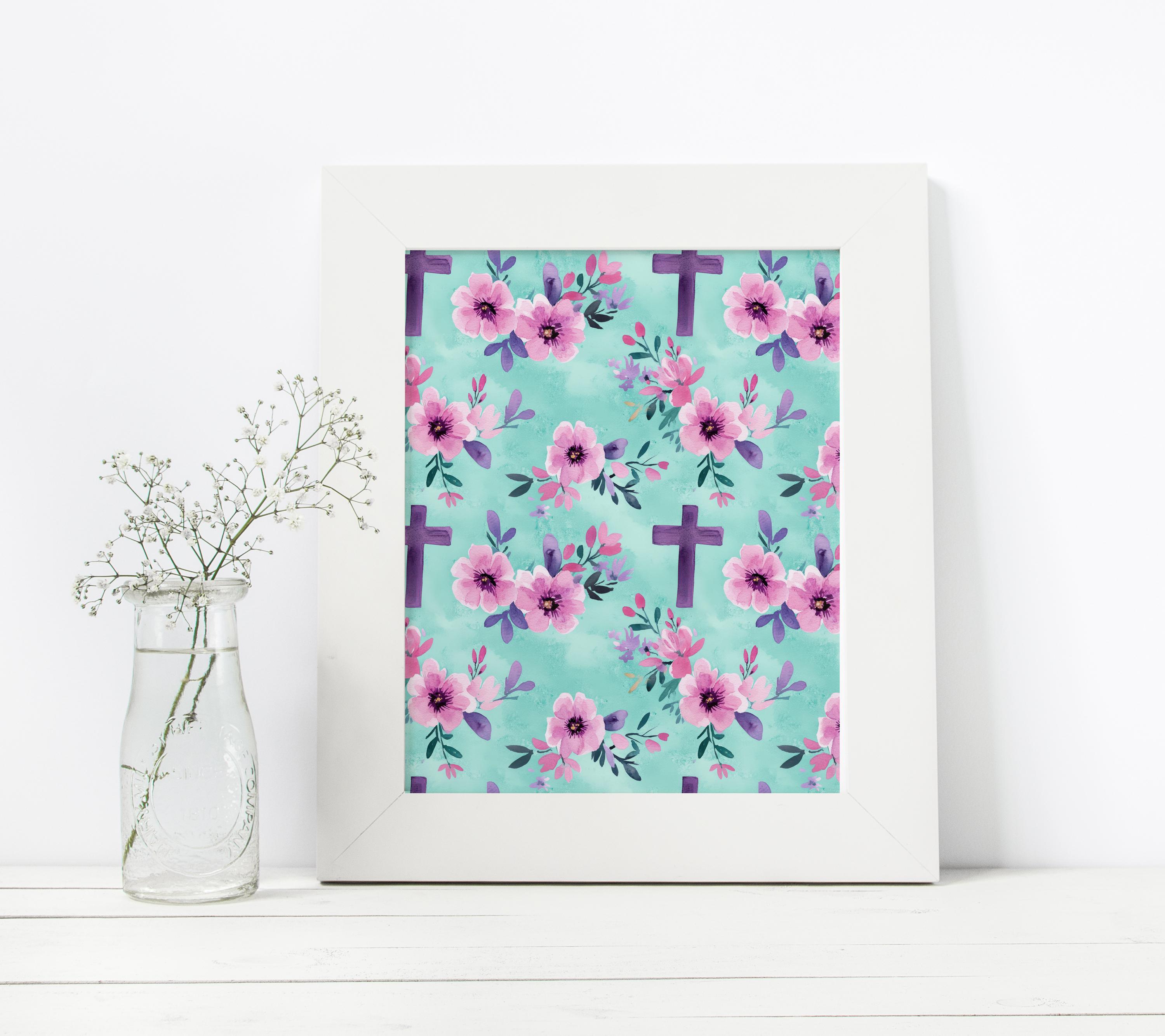 Bible Background Girls Christian Cross Cute Watercolor Cross Purple ...