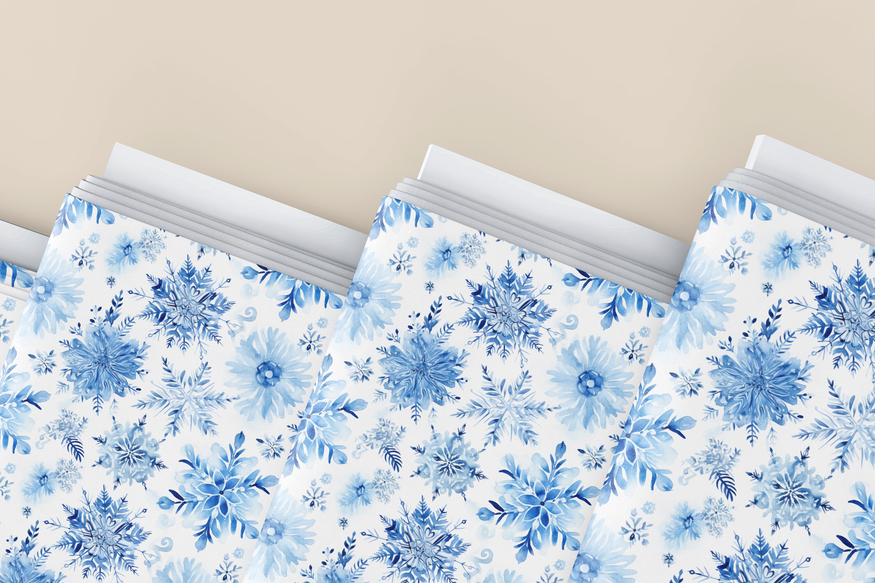 Seamless Snowflake Pattern Seamless Watercolor Snowflake Pattern, Blue ...