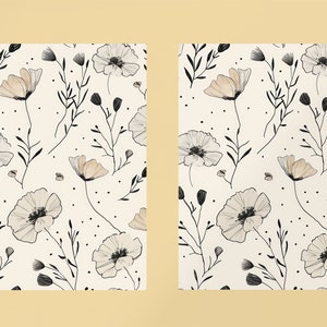 Seamless Neutral Pattern, Neutral Floral Pattern, Seamless Line Art ...