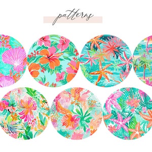 40 Beachy Seamless Patterns, Seamless Beach Pattern PNG Digital Files ...
