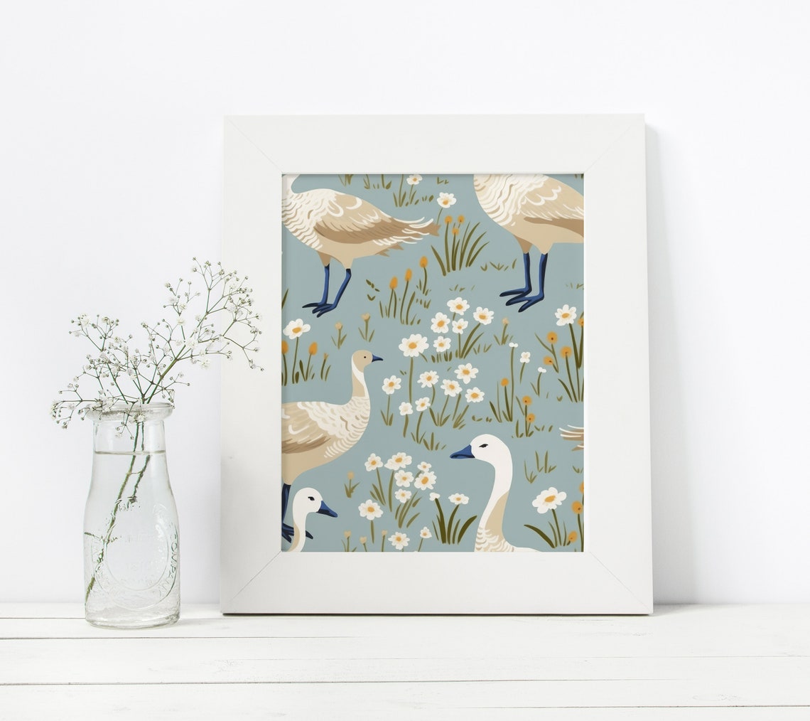 Seamless Goose Background Pattern Geese Repeating Background Pattern ...