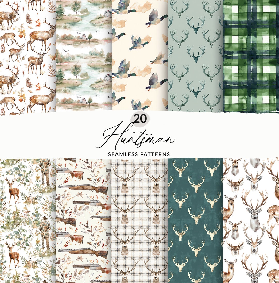 Hunting Background Pattern Pack, Seamless Mallard Duck Seamless ...