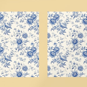 Blue Toile Seamless Pattern French Toile Repeating Background, Blue ...