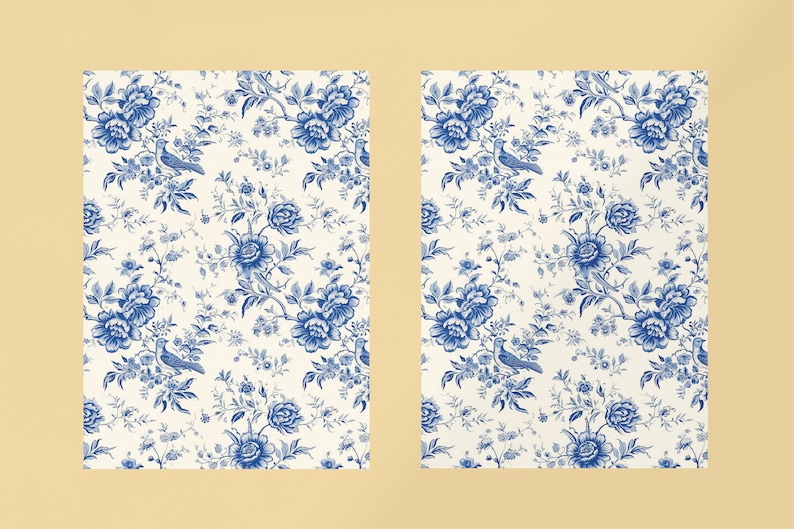 Blue Toile Seamless Pattern French Toile Repeating Background, Blue ...