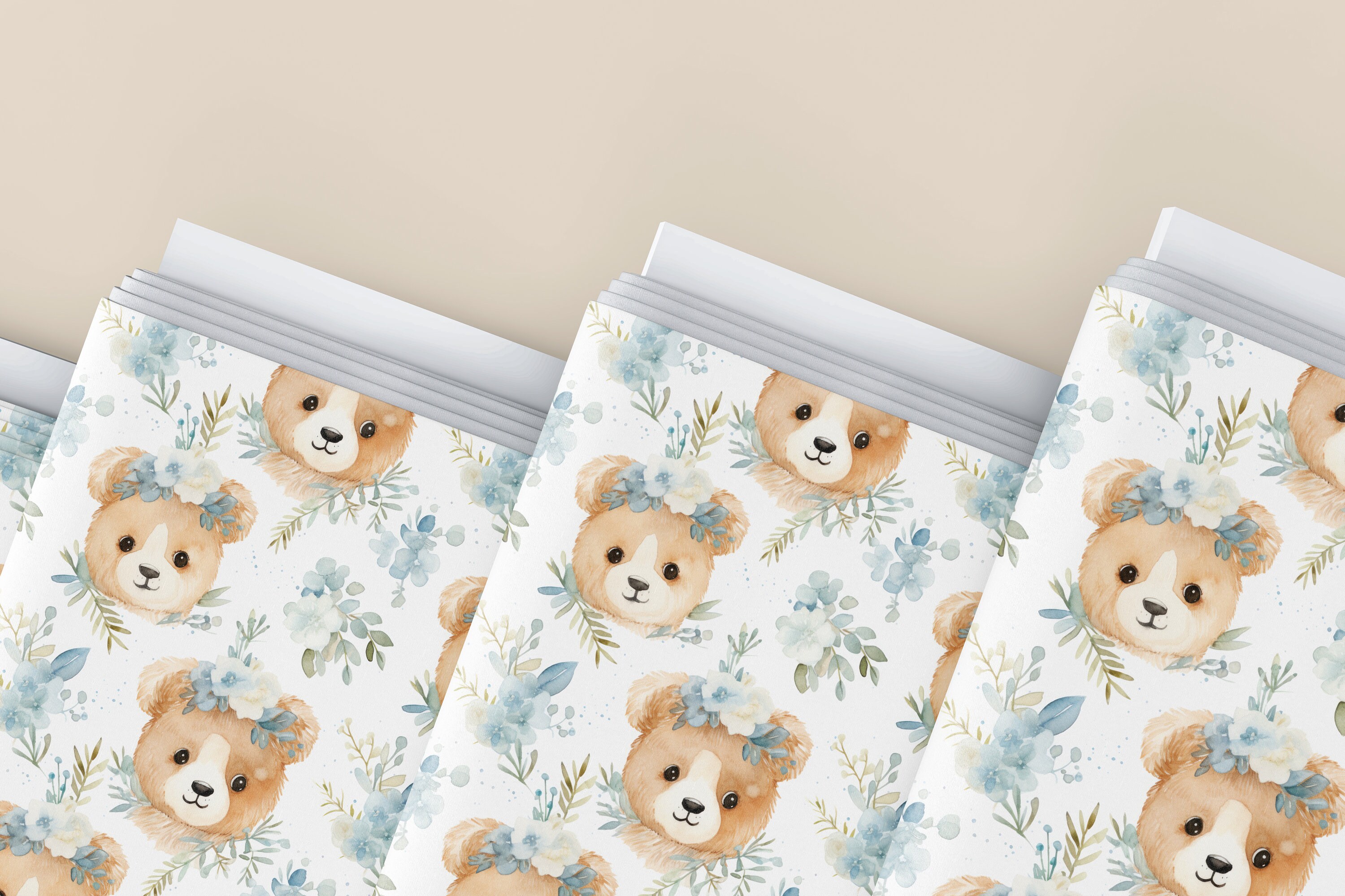 Seamless Bear File, Cute Teddy Bear Seamless Pattern, Bear Baby Shower ...