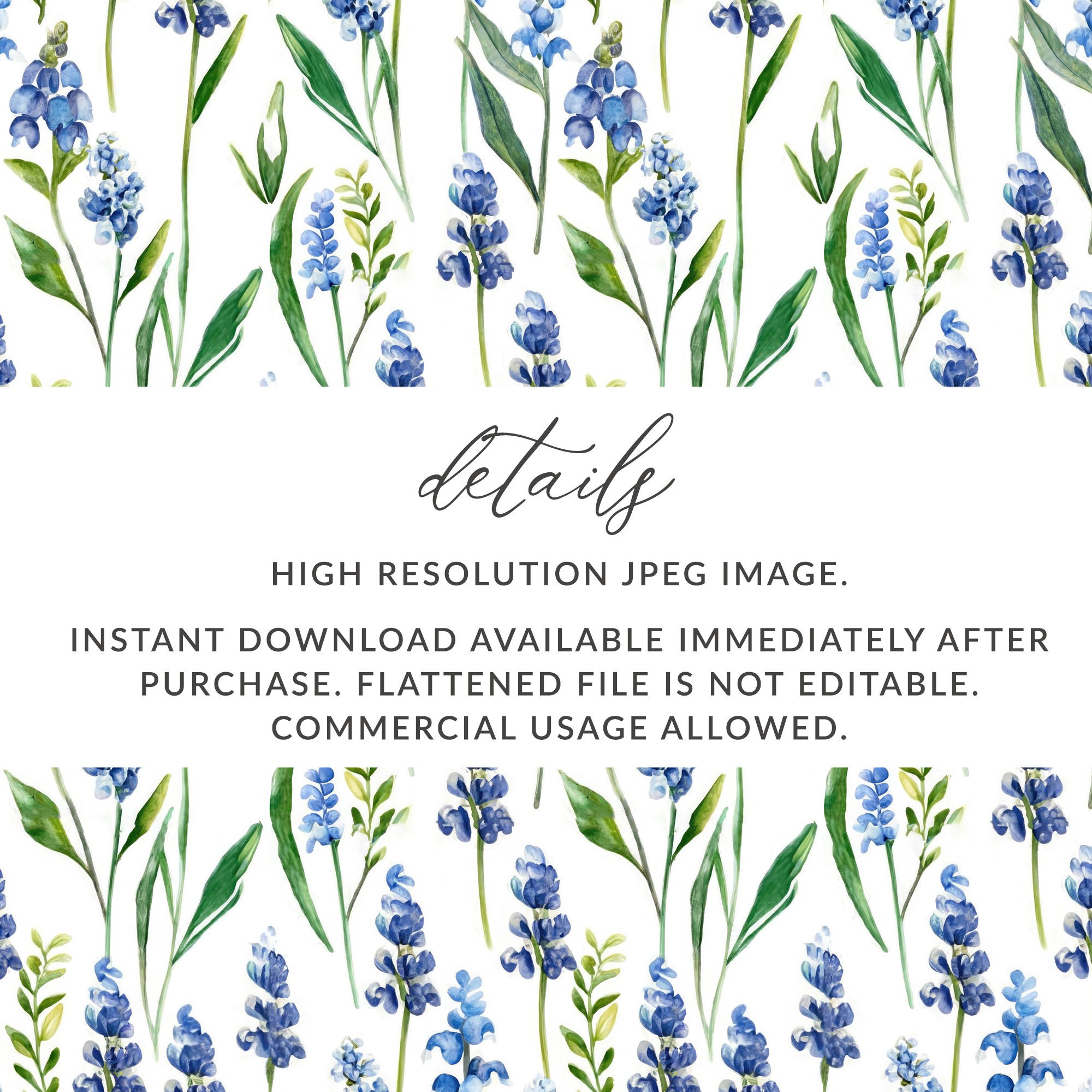 Watercolor Bluebonnets Background Pattern, Seamless Bluebonnets Pattern ...