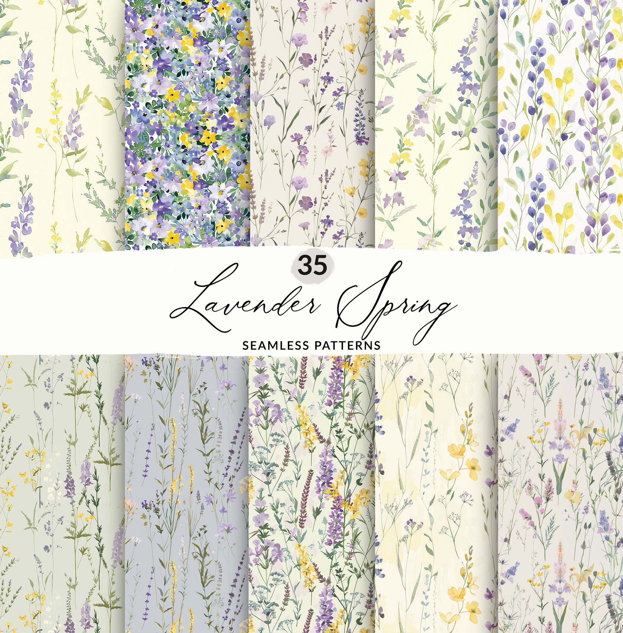 35 Seamless Lavender Background Seamless Lavender Sprig Patterns ...
