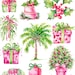 Hot Pink Christmas Clipart, Pink Watercolor Christmas Clipart, Pink ...