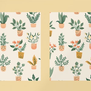 Houseplant Seamless Pattern Plant Lady Background Pattern Cute ...