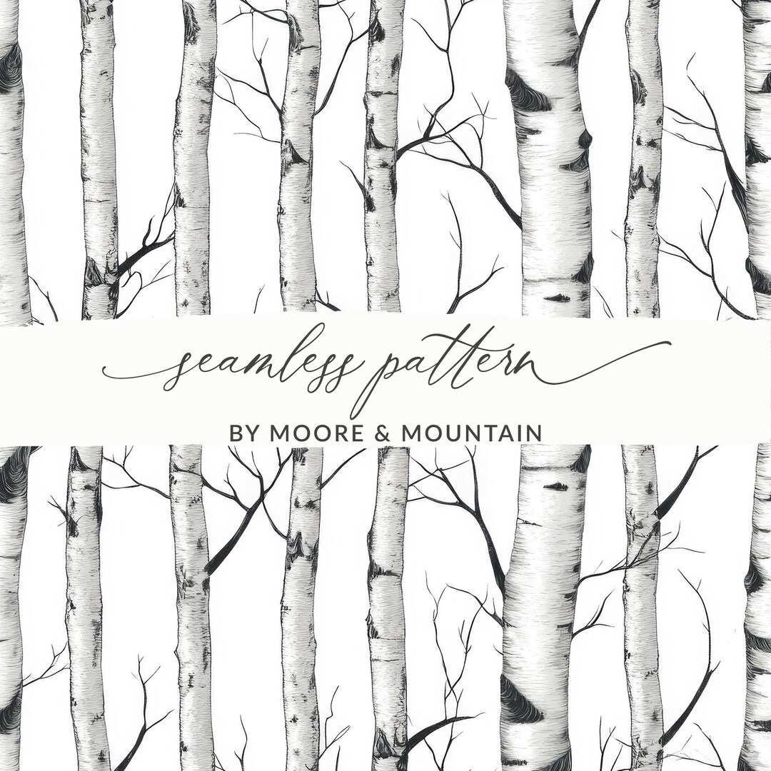 Birch Tree Seamless Pattern White Trees Aspen Tree Pattern Background ...