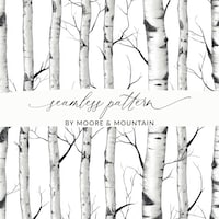 Birch Tree Paper, Digital Scrapbook Paper, Birch Paper, Digital Birch ...