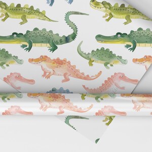 Cute Alligators Seamless Pattern, Watercolor Alligator Repeating ...
