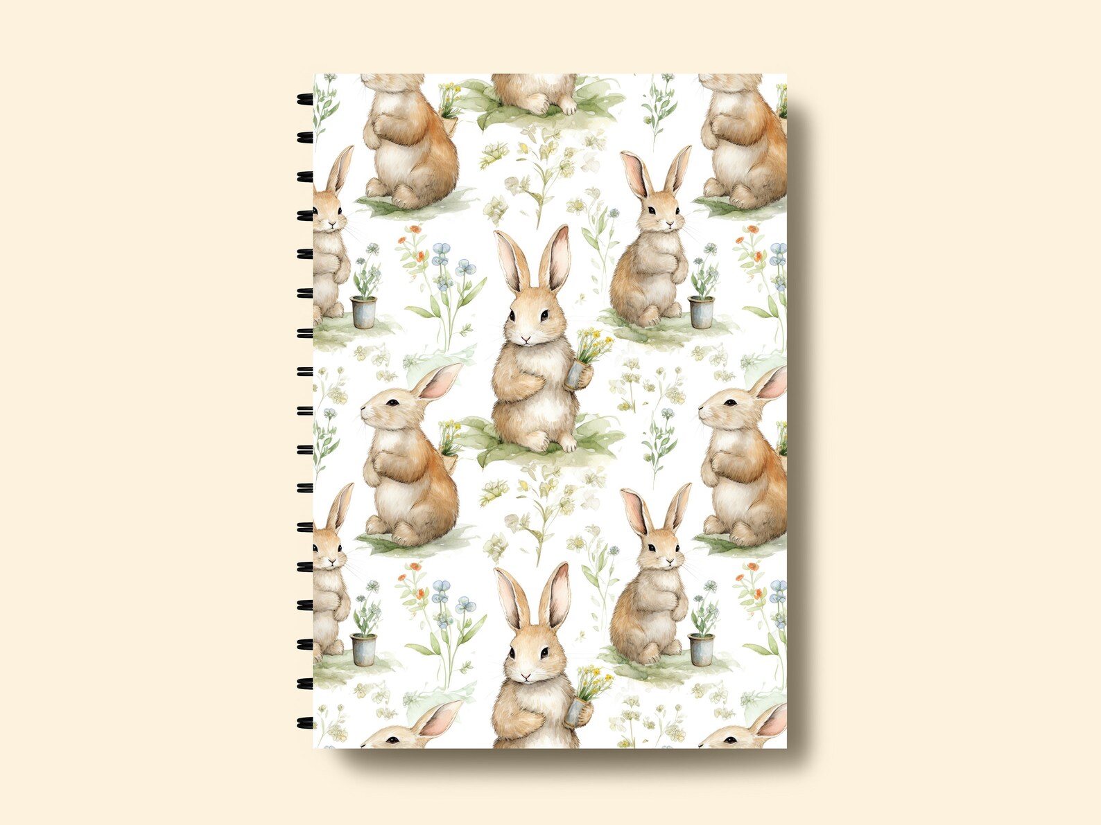 Cottagecore Bunny Background, Seamless Cottagecore Rabbit Pattern ...
