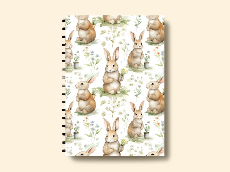 Cottagecore Bunny Background, Seamless Cottagecore Rabbit Pattern ...